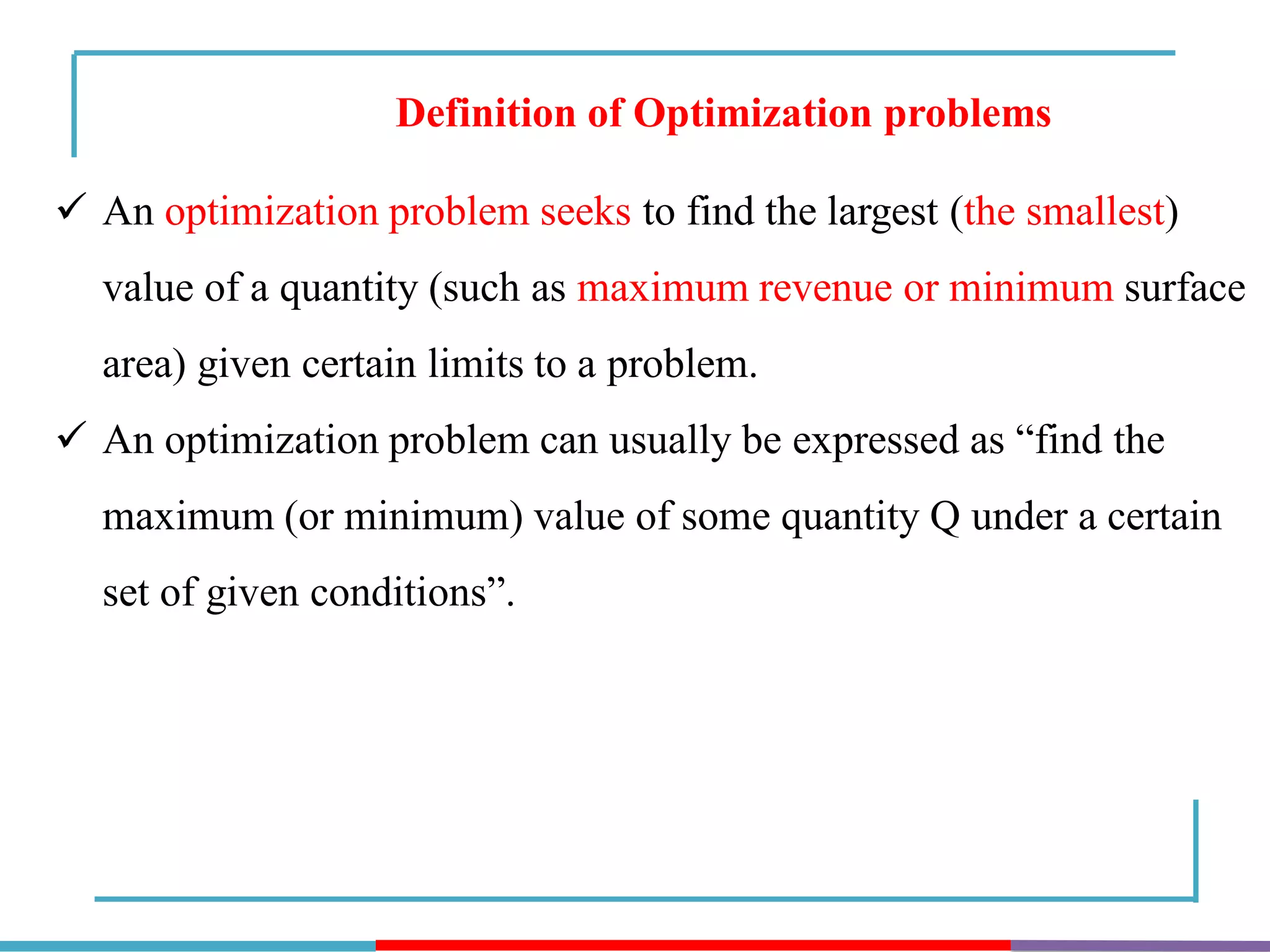Classification of optimization Techniques | PDF