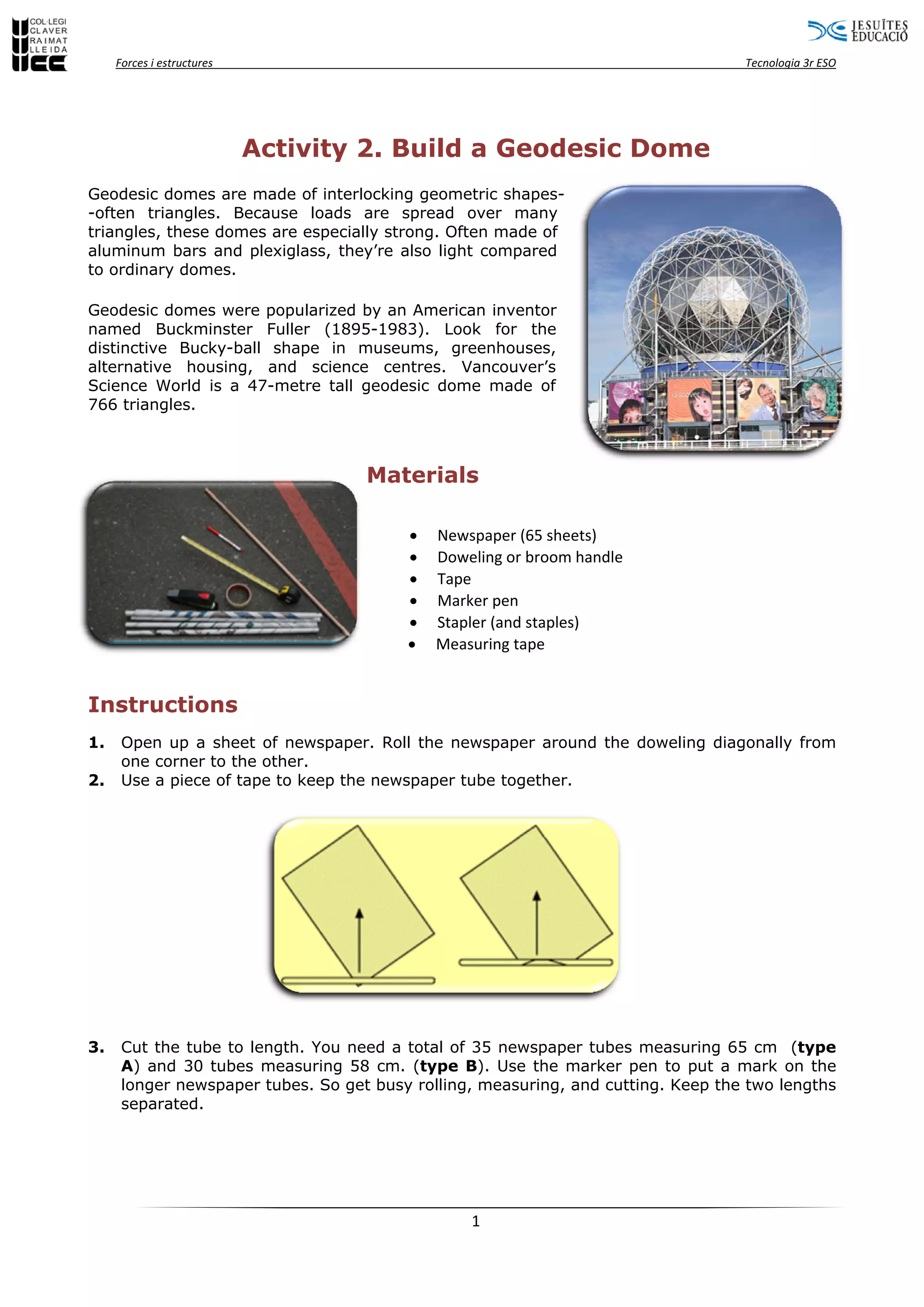 Activity 2. Build A Geodesic Dome | PDF