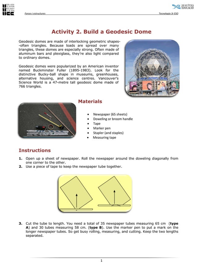 Activity 2. Build A Geodesic Dome | PDF