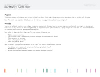 Lesson 10.0 Activity: Gapminder Card Sort | PPT