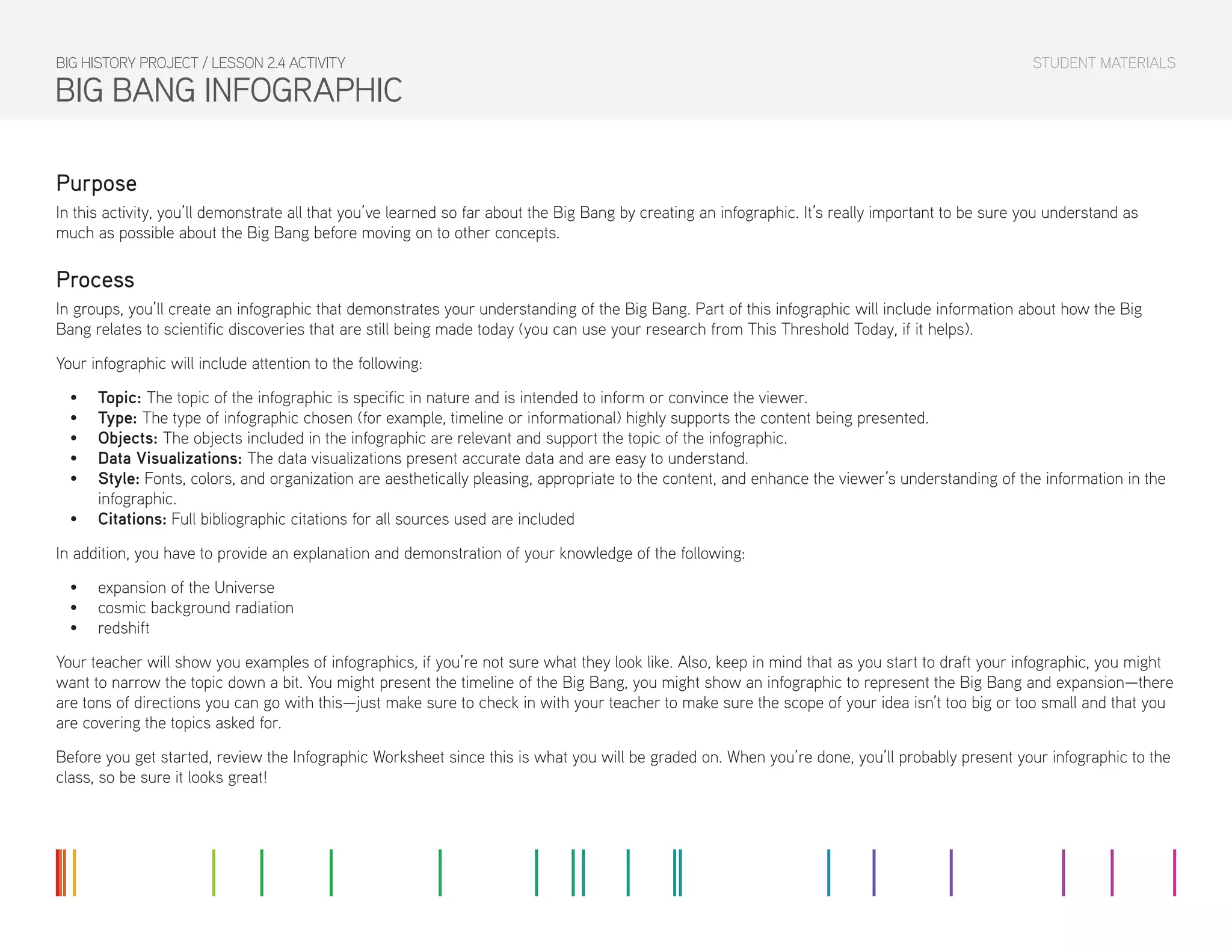 Lesson 2.4 Activity: Big Bang Infographic | PDF