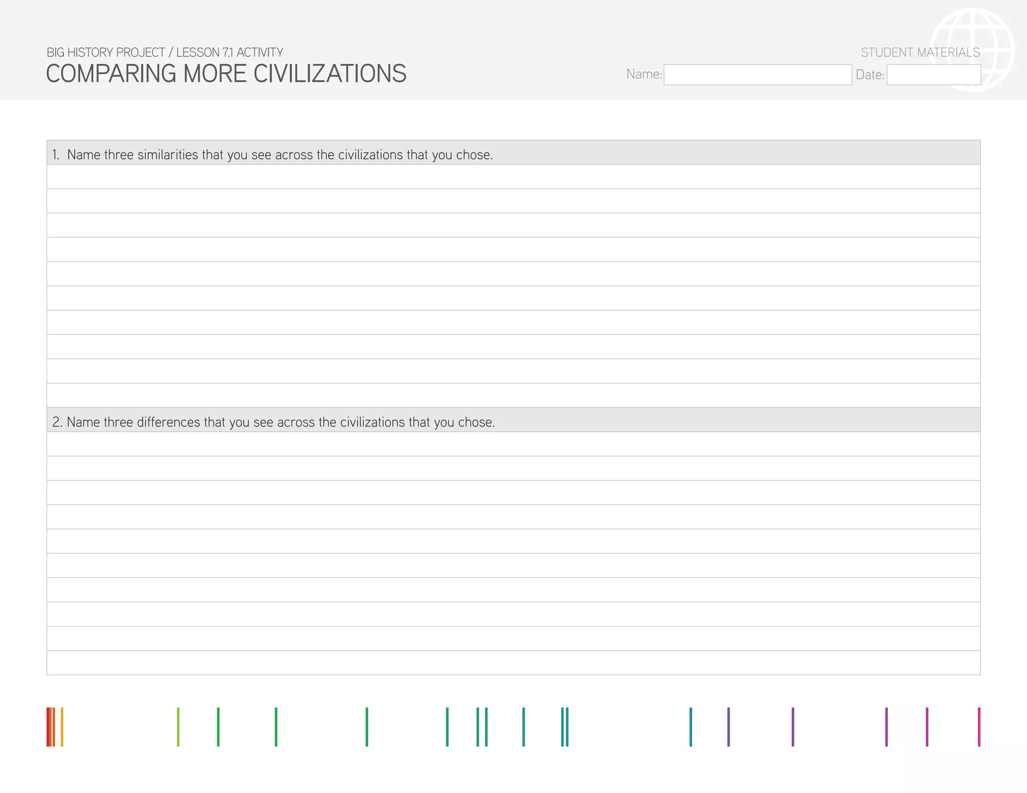 Lesson 7.1 Activity: Comparing More Civilizations | PDF