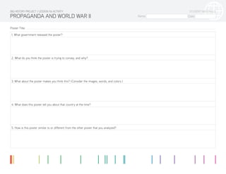 Lesson 9.6 Activity: Propaganda and WWII | PDF