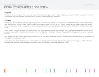 Origin Stories Comparison | PPT