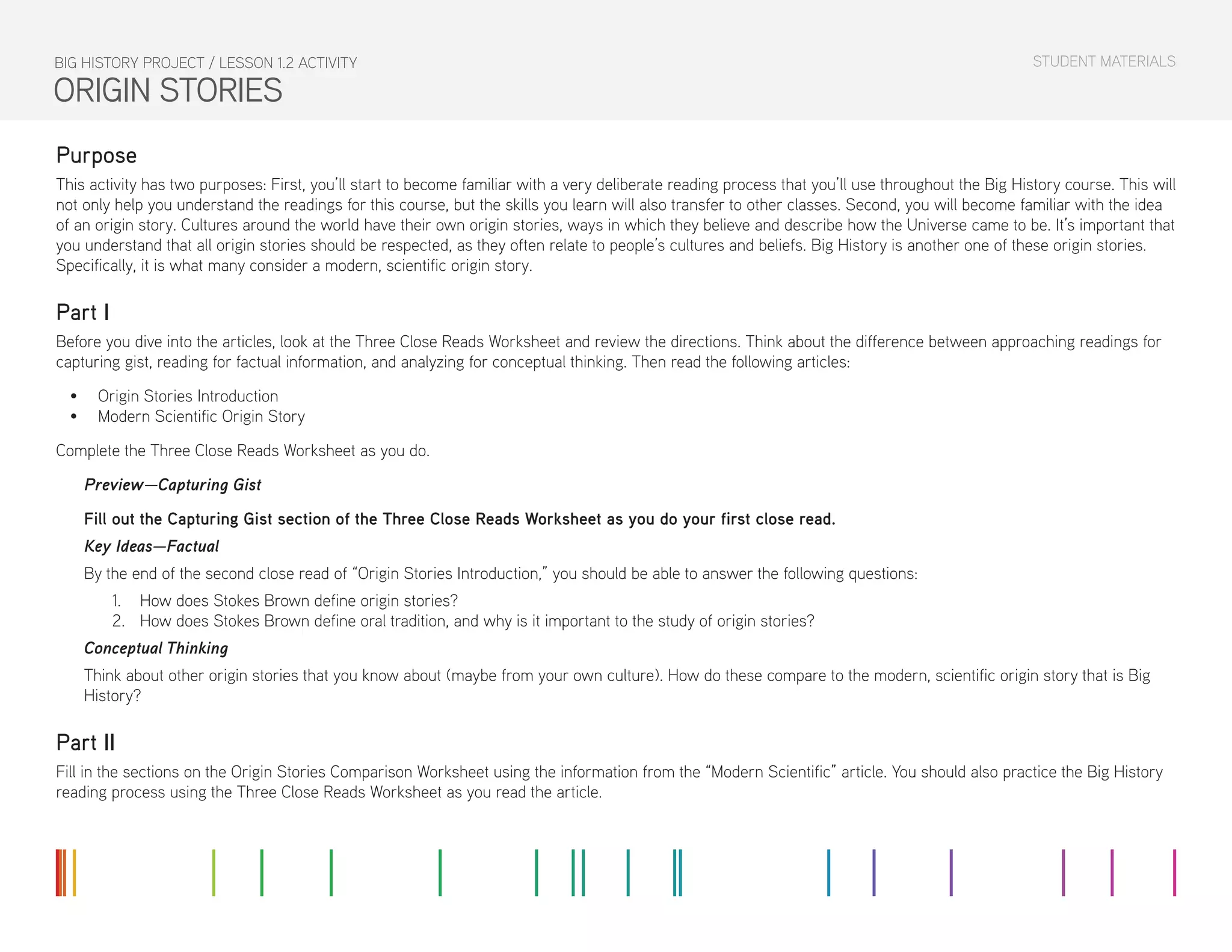 Lesson 1.2 Activity: Intro to Origin Stories | PDF