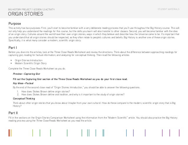 Lesson 1.2 Activity: Intro to Origin Stories