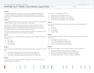 Drake Equation Worksheet