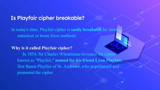 Activity playfair cipher.pptx | Programming Languages | Computing