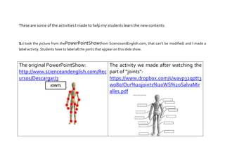 CLIL Activities (for We can move. 3rd Primary) | DOCX