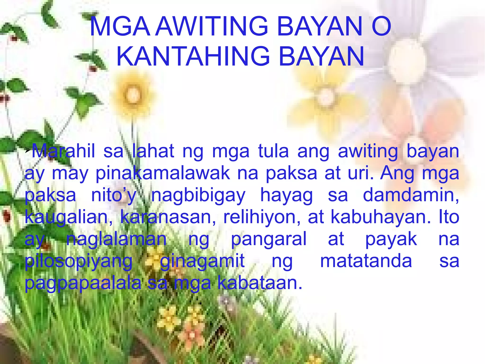 mga akdang pampanitikan sa filipino | ODP