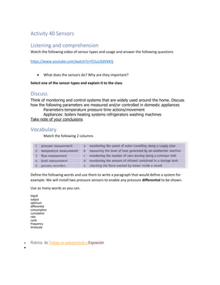 Learn About Sensors and Their Uses in Home Appliances | PDF