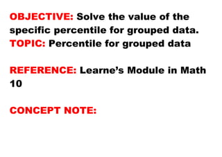 Illustrate measure of position: percentile | DOCX | Educational ...