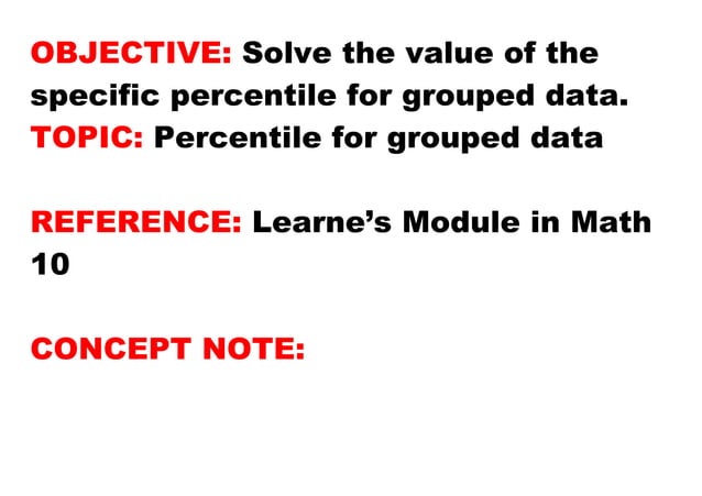Illustrate measure of position: percentile | PPT