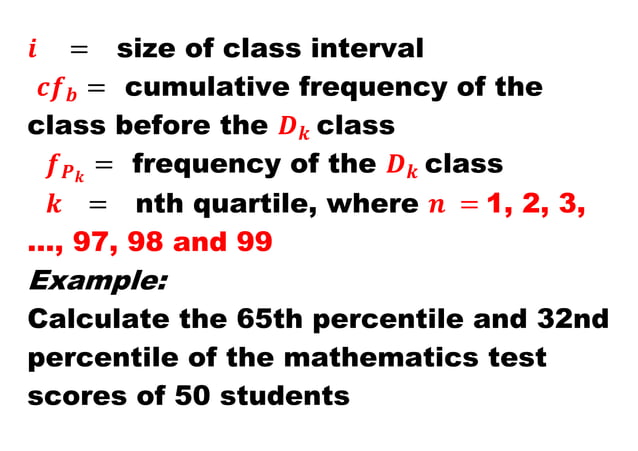 Illustrate measure of position: percentile | PPT