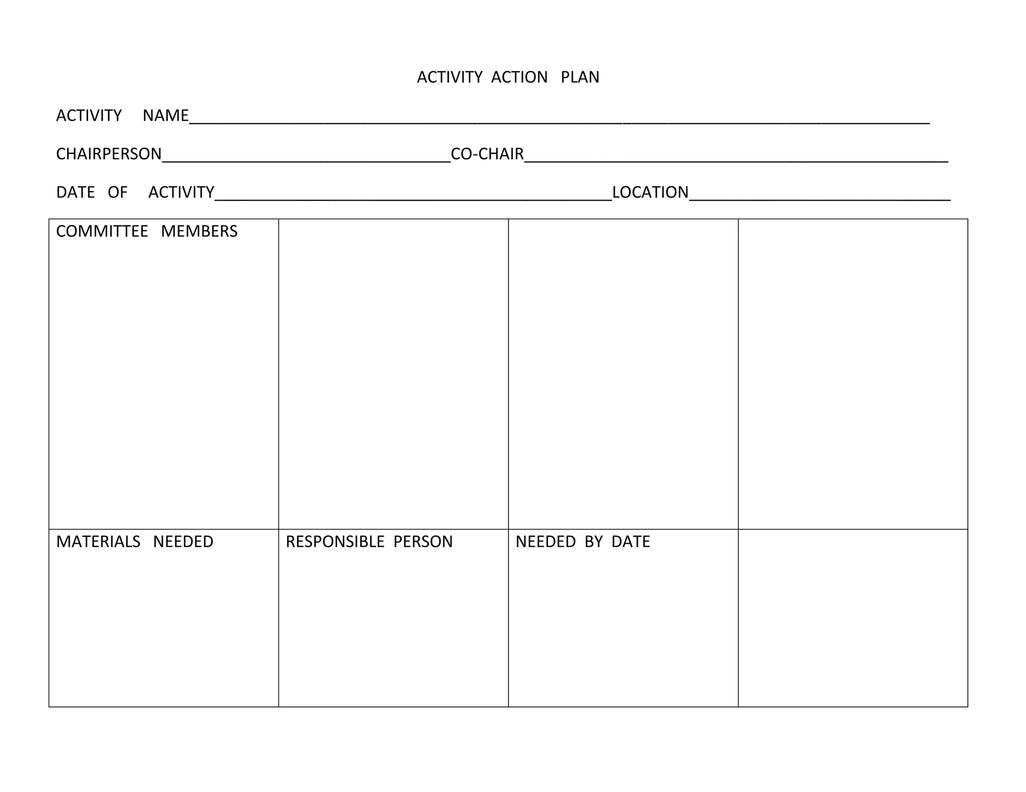 Activity action plan | PPT