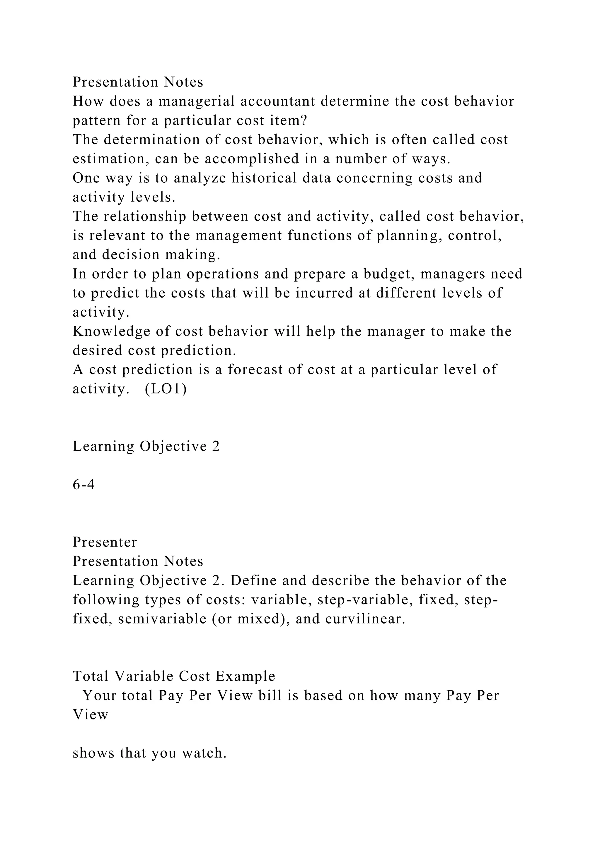 Activity Analysis, Cost Behavior, and Cost Estimation .docx