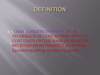 Activity based costing | PPTX