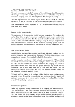 Activity based costing | DOCX