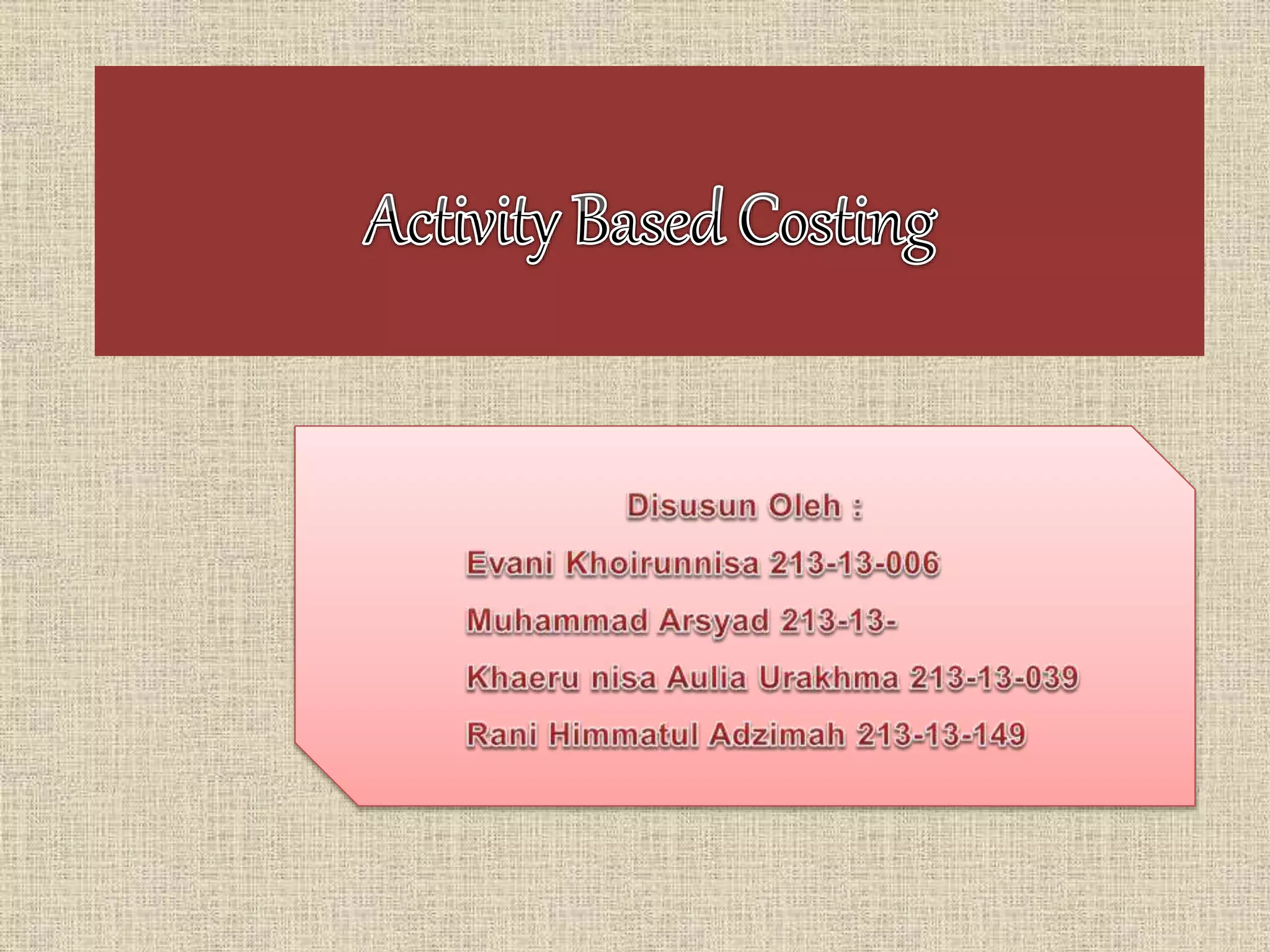 Activity based costing | PPTX