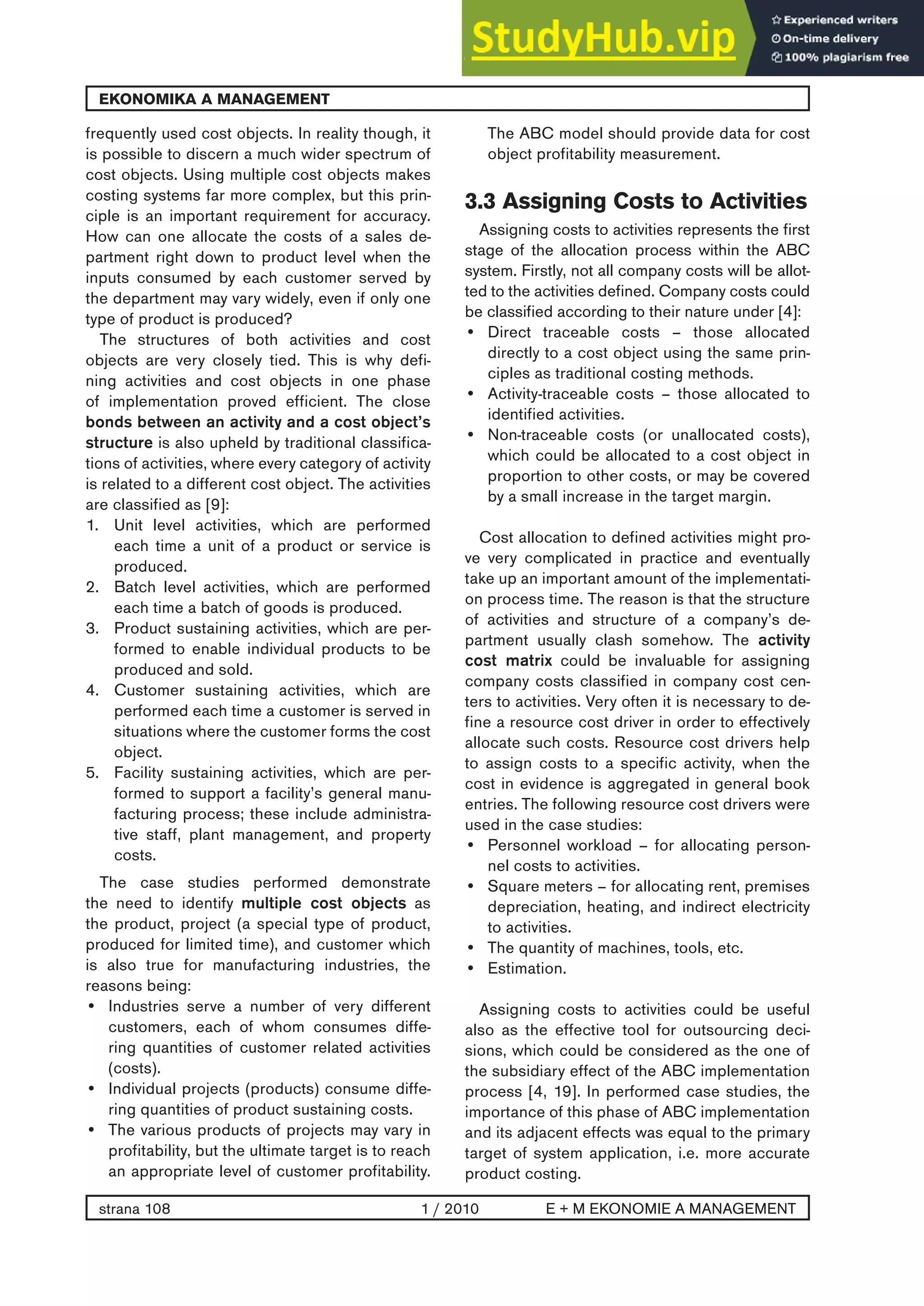 Activity Based Costing | PDF