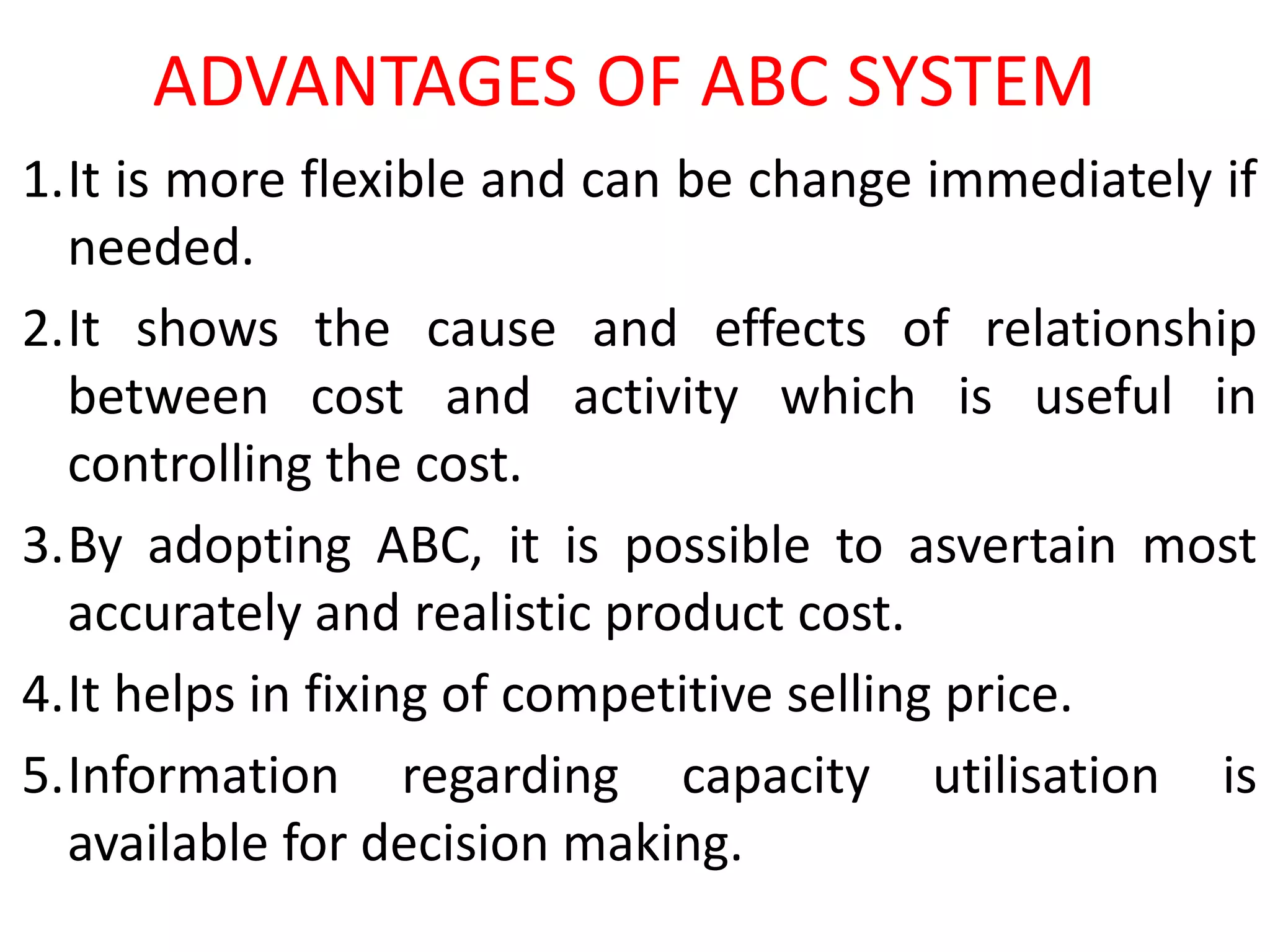 ACtivItY BaSeD CostinG, Value ChAin AnalysiS, TargeT cosTing & Life Cycle Costing | PPTX