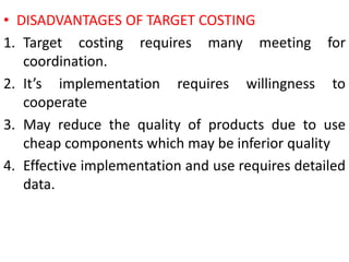 ACtivItY BaSeD CostinG, Value ChAin AnalysiS, TargeT cosTing & Life ...
