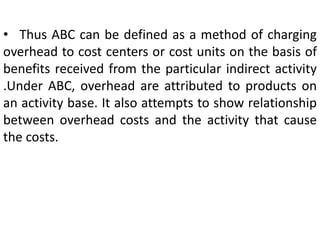ACtivItY BaSeD CostinG, Value ChAin AnalysiS, TargeT cosTing & Life ...