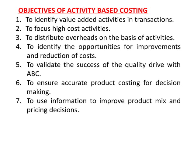 ACtivItY BaSeD CostinG, Value ChAin AnalysiS, TargeT cosTing & Life ...