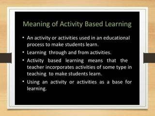 Science Activity based learning | PPT