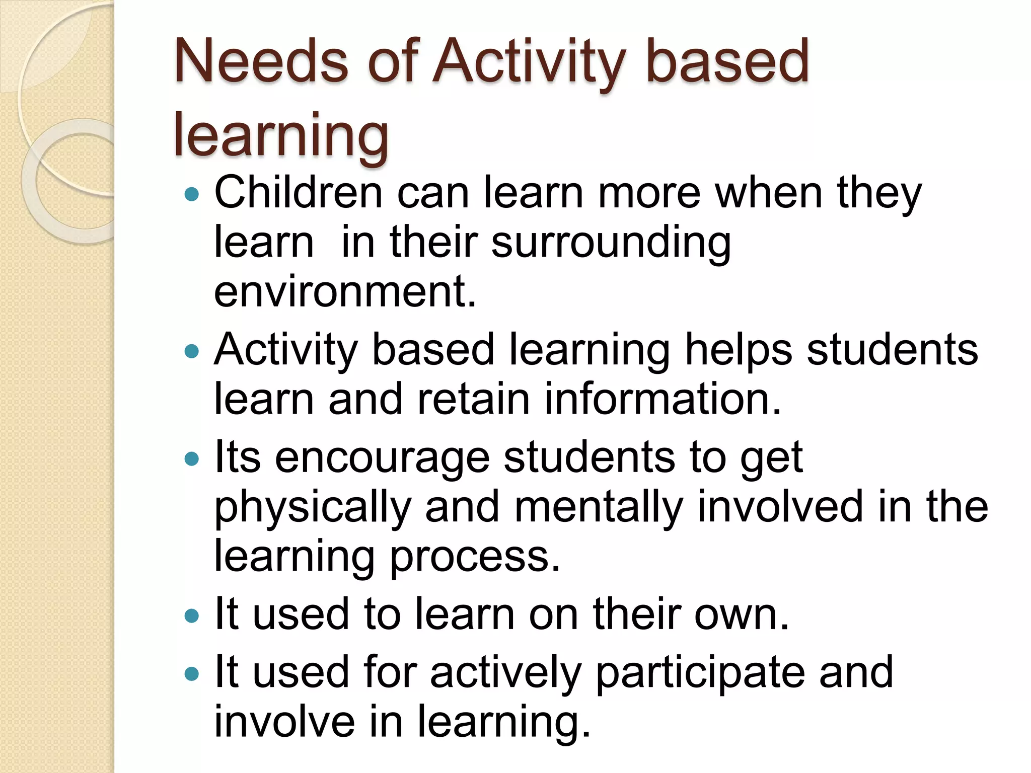 Activity based learning | PPTX