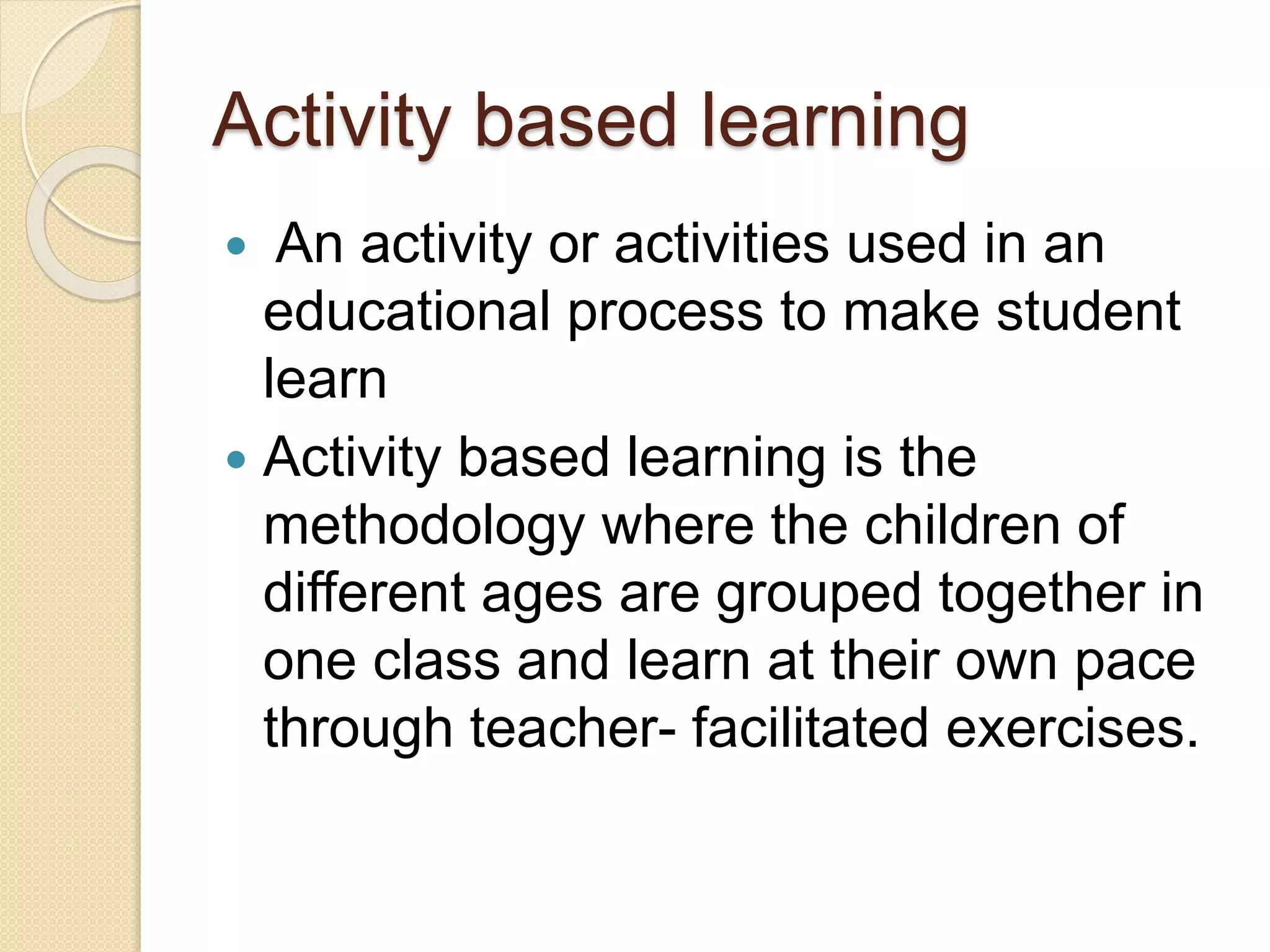 Activity based learning | PPTX