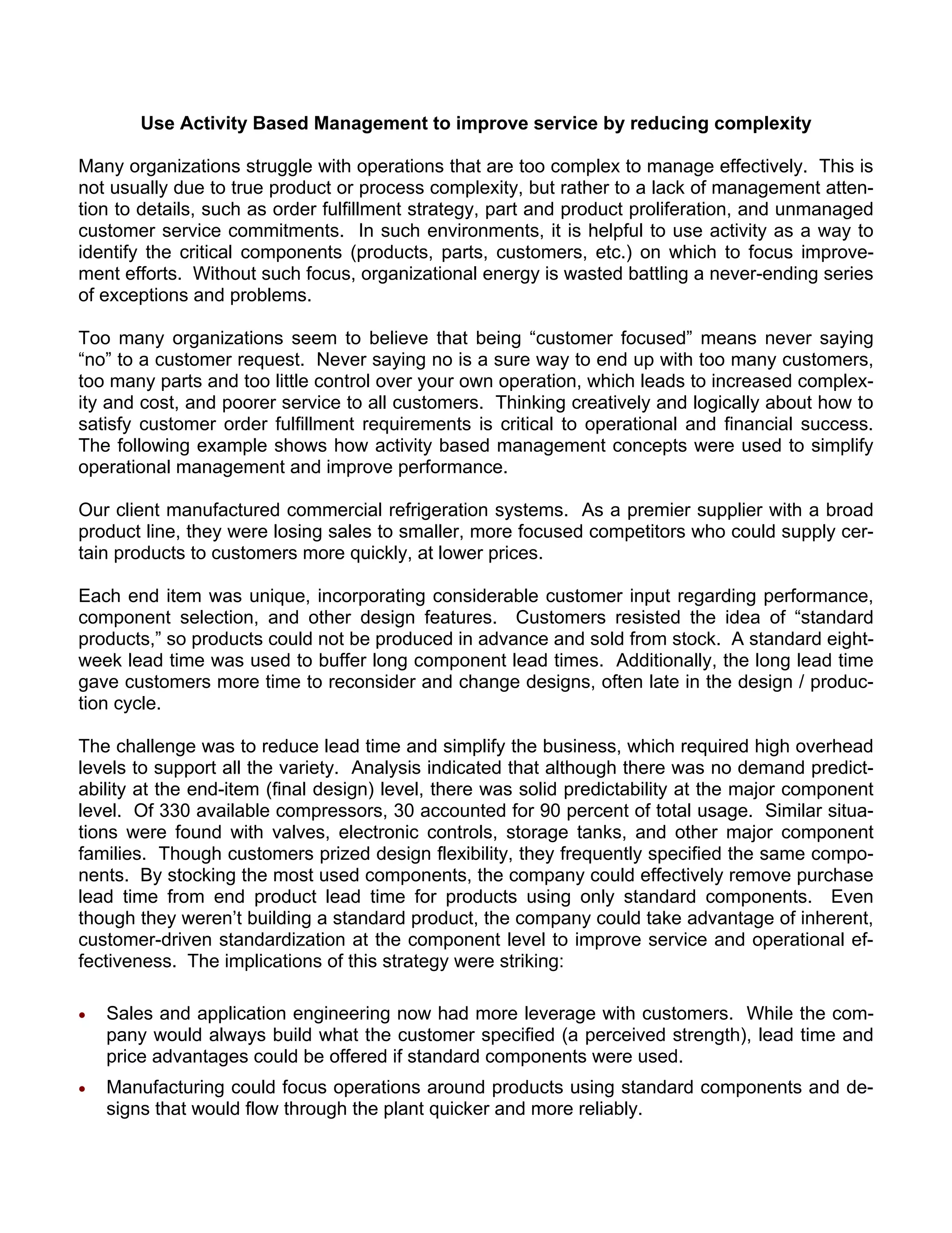 Activity Based Management | PDF