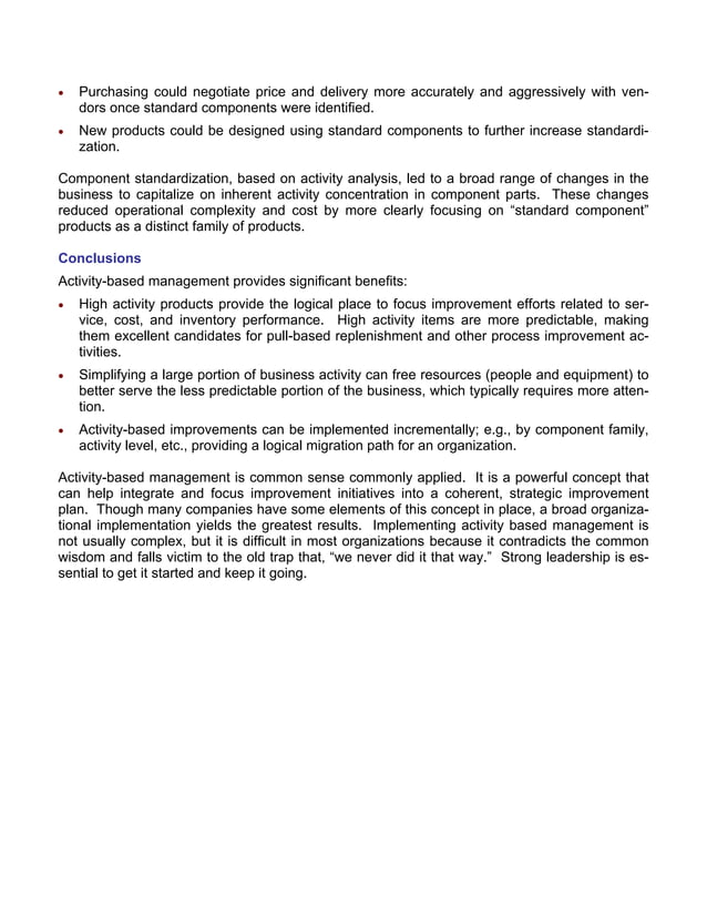 Activity Based Management | PDF | Business Operations | Business