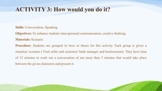 Activity based practices for english language proficiency | PDF