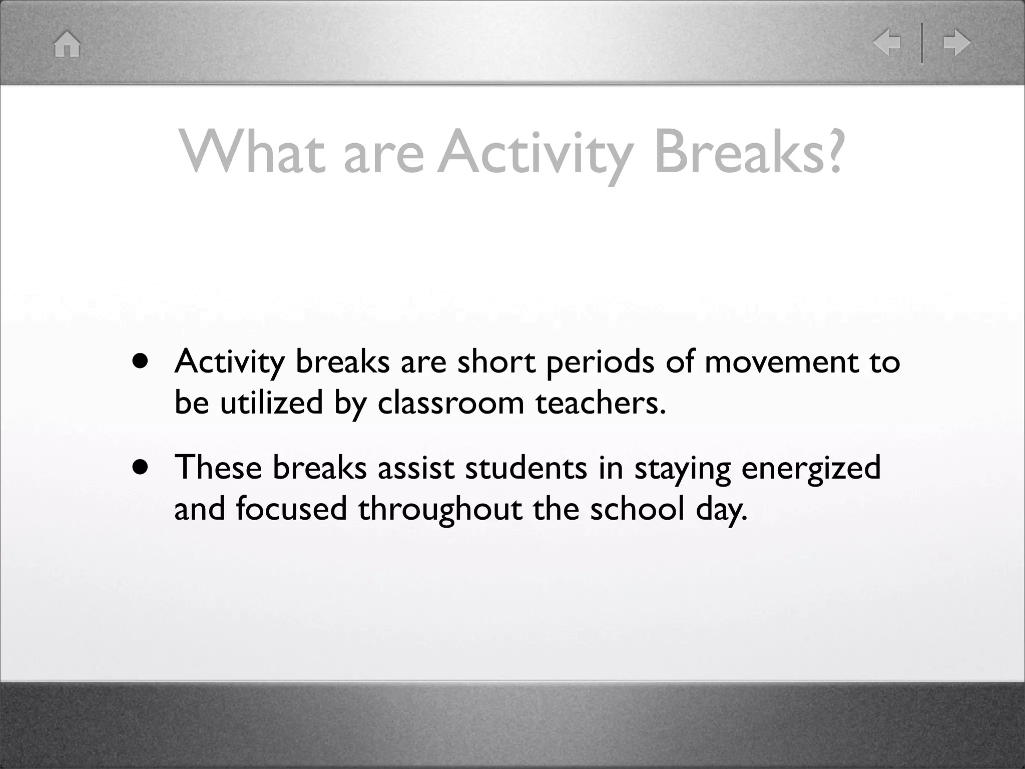 Activity break presentation | PDF
