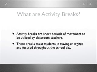 Activity break presentation 8 | PDF
