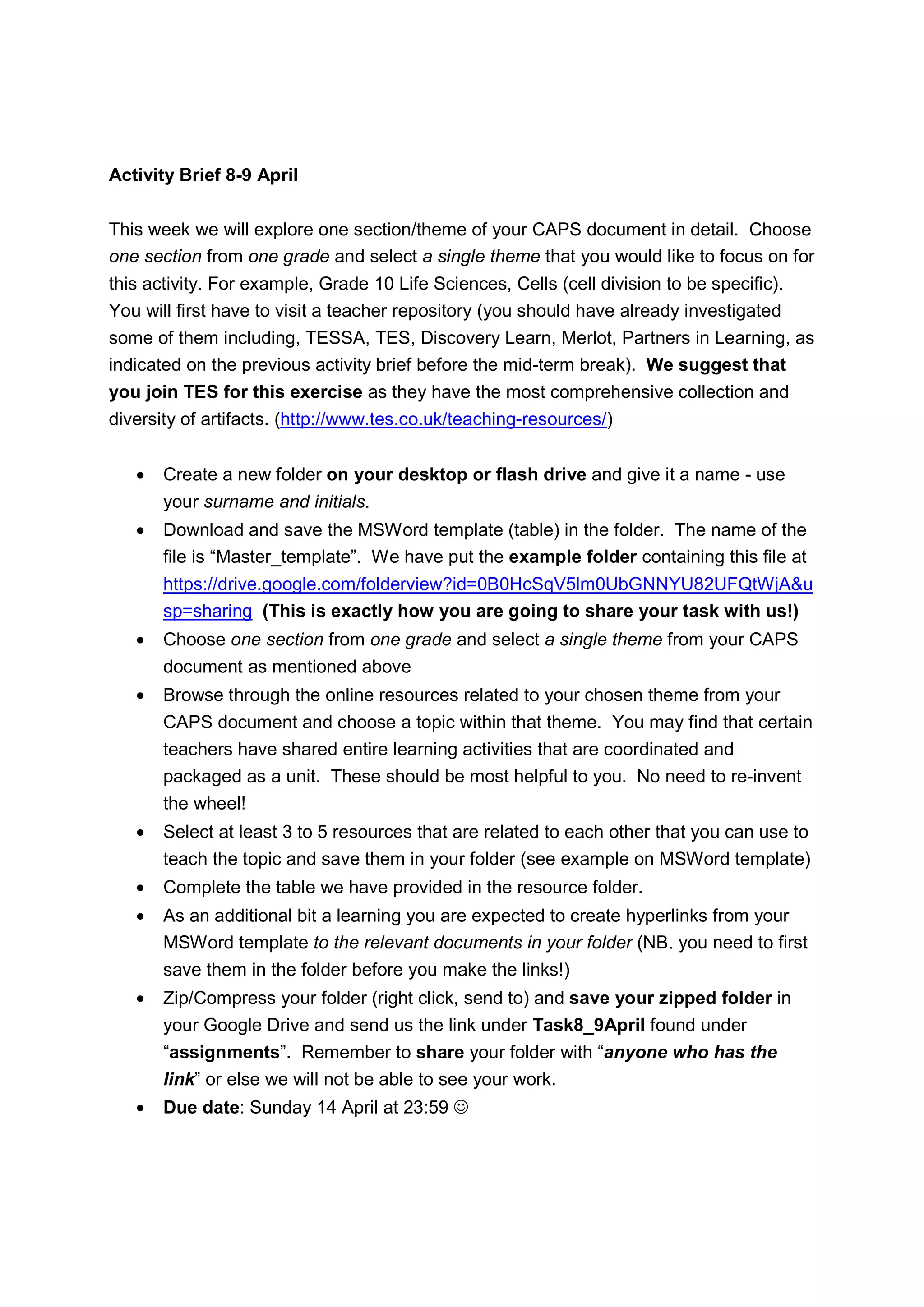 Activity brief 8 9 april(5) | PDF