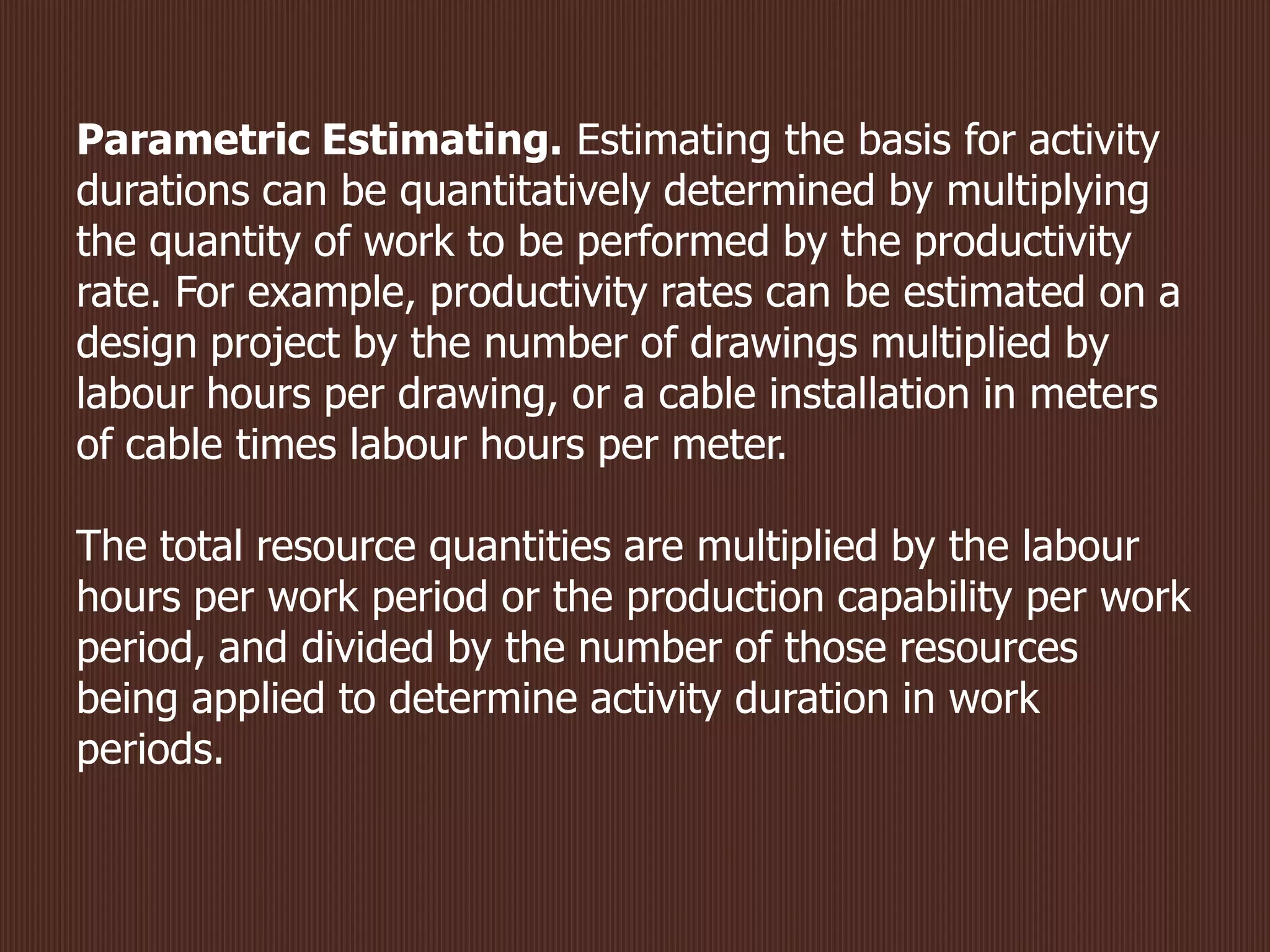 Cert Iv Project Management Activity Duration Estimating Tools And Techniques Pptx