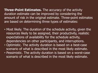 Cert IV Project Management - Activity Duration Estimating (Tools and ...
