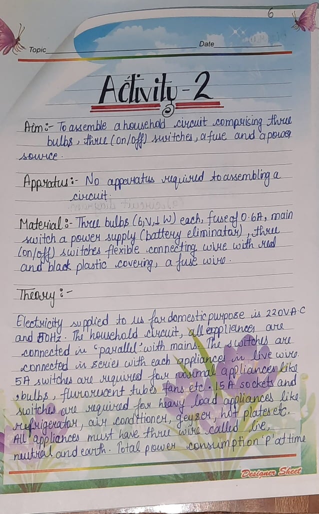 Activity file class 12.pdf | Physics | Science