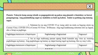 Activity Filipino sa Pilipino Eight pptx | PPTX