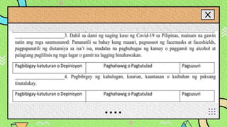 Activity Filipino sa Pilipino Eight pptx | PPTX