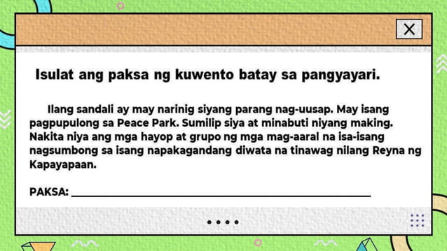 Activity Filipino sa Pilipino Eight pptx | PPTX