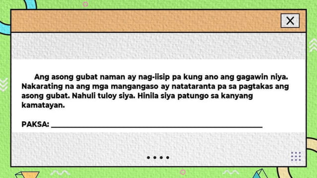 Activity Filipino sa Pilipino Eight pptx | PPTX