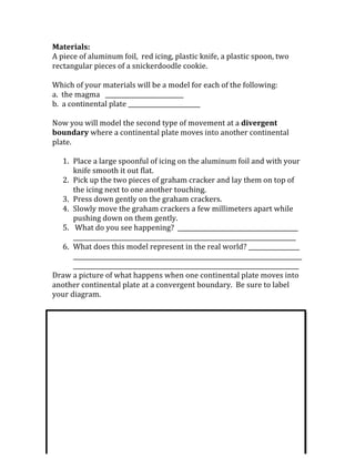 Plate Movement (activity) | PDF | Desserts and Baking | Food & Drink