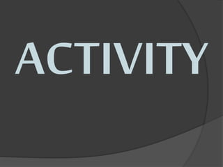 Activity about graph | PPT