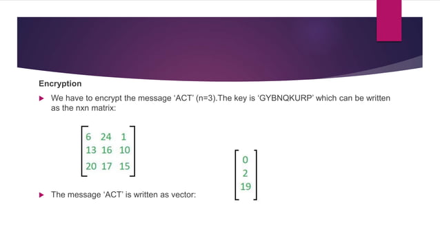 Activity Hill Cipher.pptx | Information and Network Security | Computing