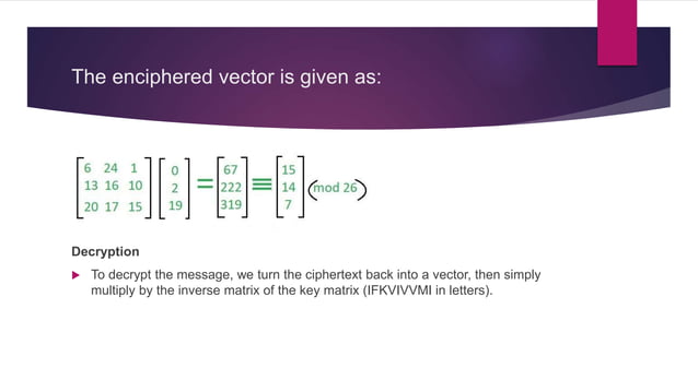 Activity Hill Cipher.pptx | Information and Network Security | Computing