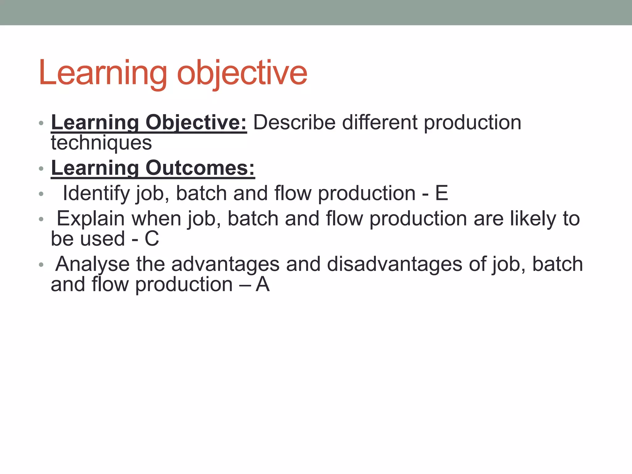 Activity job flow and batch production | PPTX