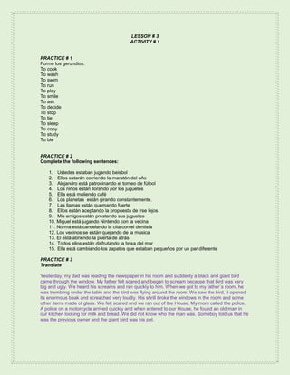 Activity lesson 3 | PDF
